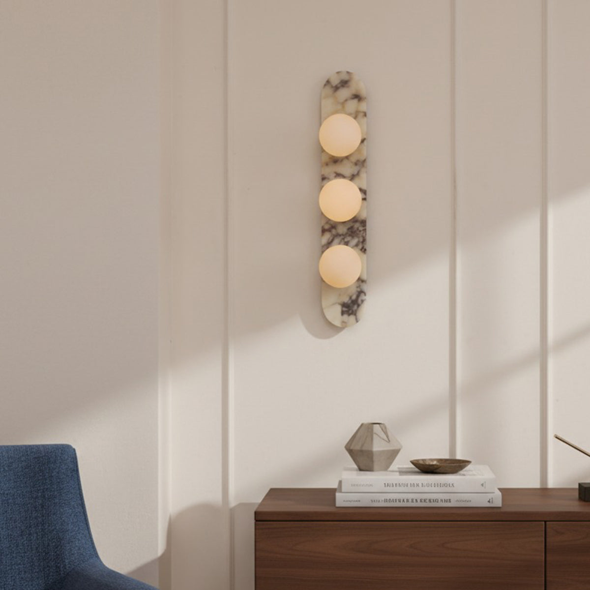 Tall Claims Marble LED Wall Light for Living Hall| Light & Living