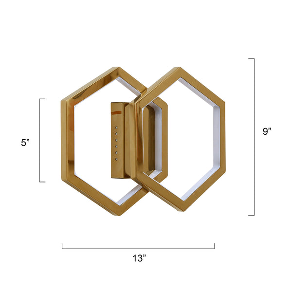 Twin Ties Gold LED Wall Light for Bedroom and Living | Light & Living