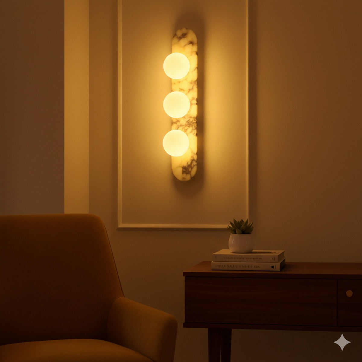 Tall Claims Marble LED Wall Light for Living Hall| Light & Living
