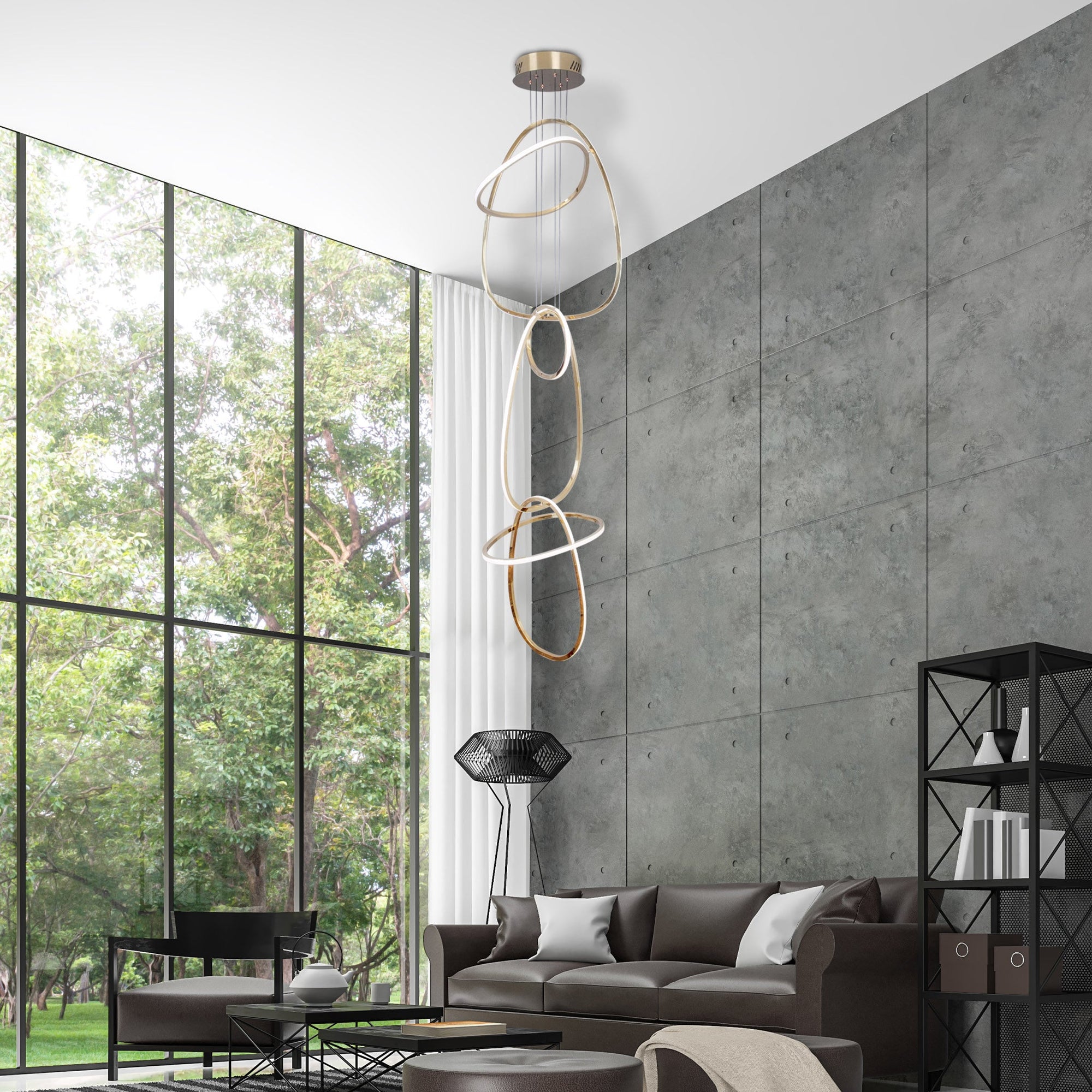 Orbital Double Height LED Chandelier for Homes | Light & Living